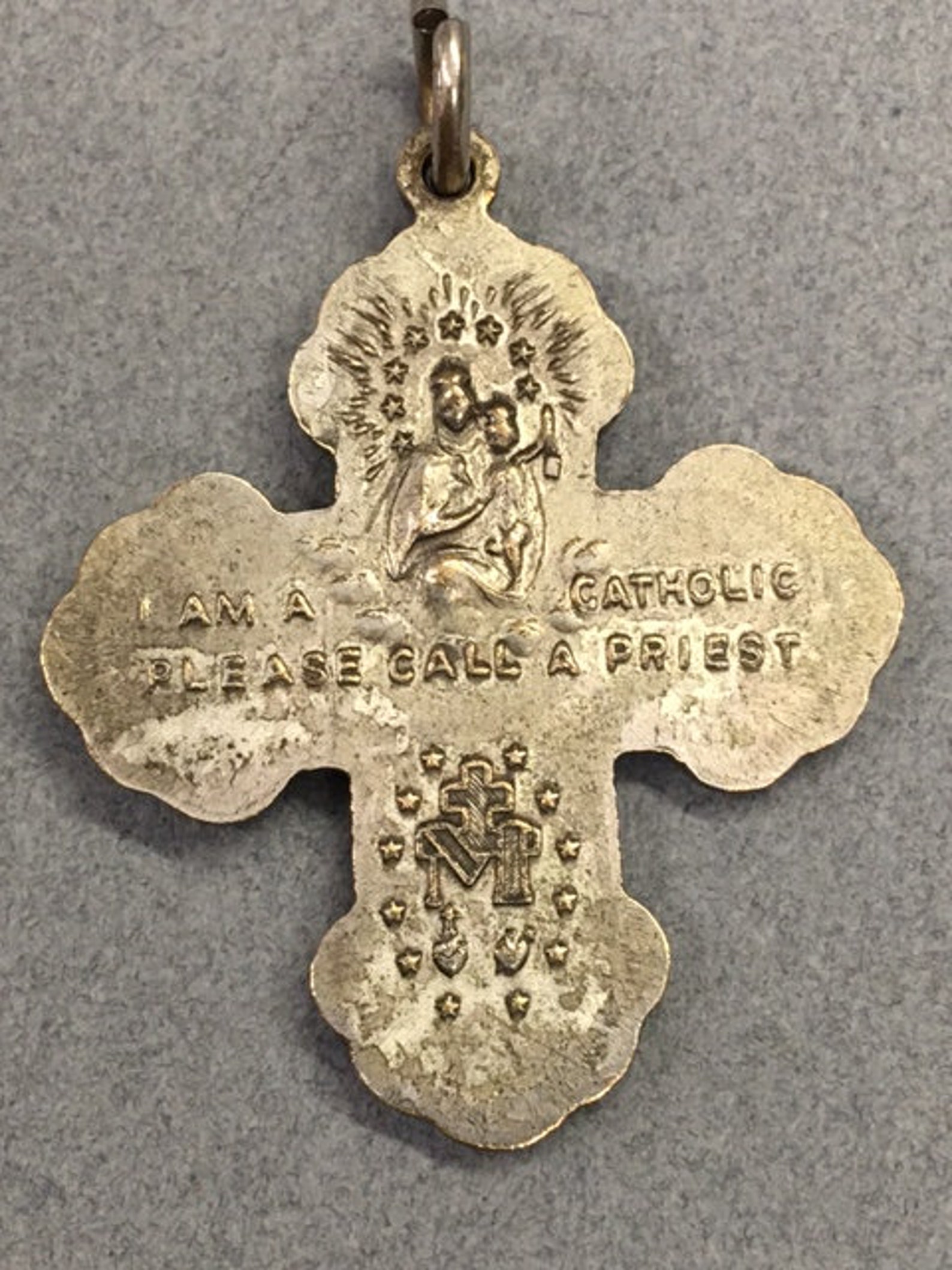4 Way Cross Pendant Four Way Medal Cross Miraculous Miracle - Etsy