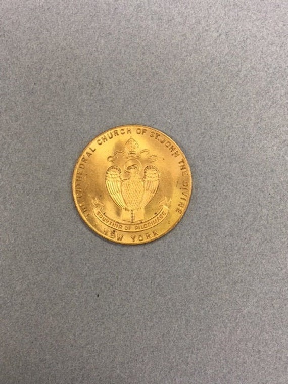 St John Divine Cathedral Coin Gold Plated Token Souvenir - Etsy