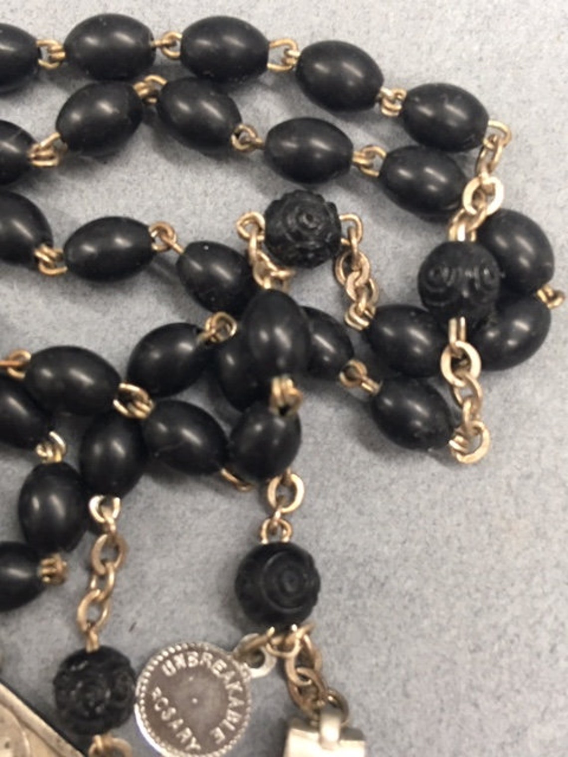 Black French Rosary France Unbreakable BVC Prayer Beads Black | Etsy
