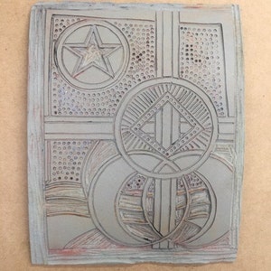 Original Linocut Print Tarot Knight of Pentacles Abstract Wall Art - Etsy