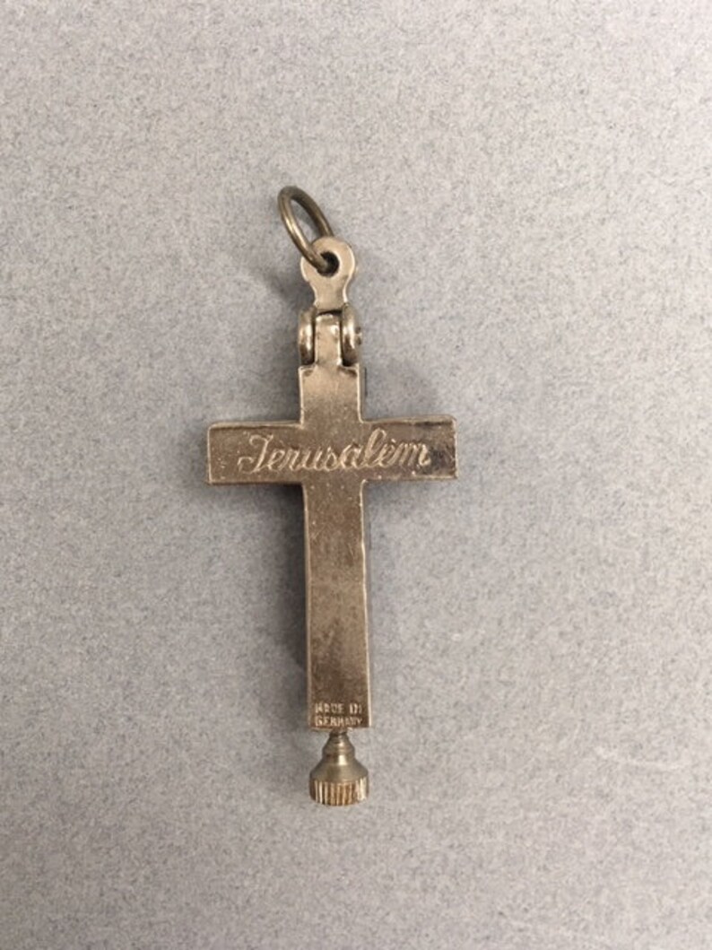 Black Relic Crucifix Christ Cross German Reliquary Leather Vintage ...
