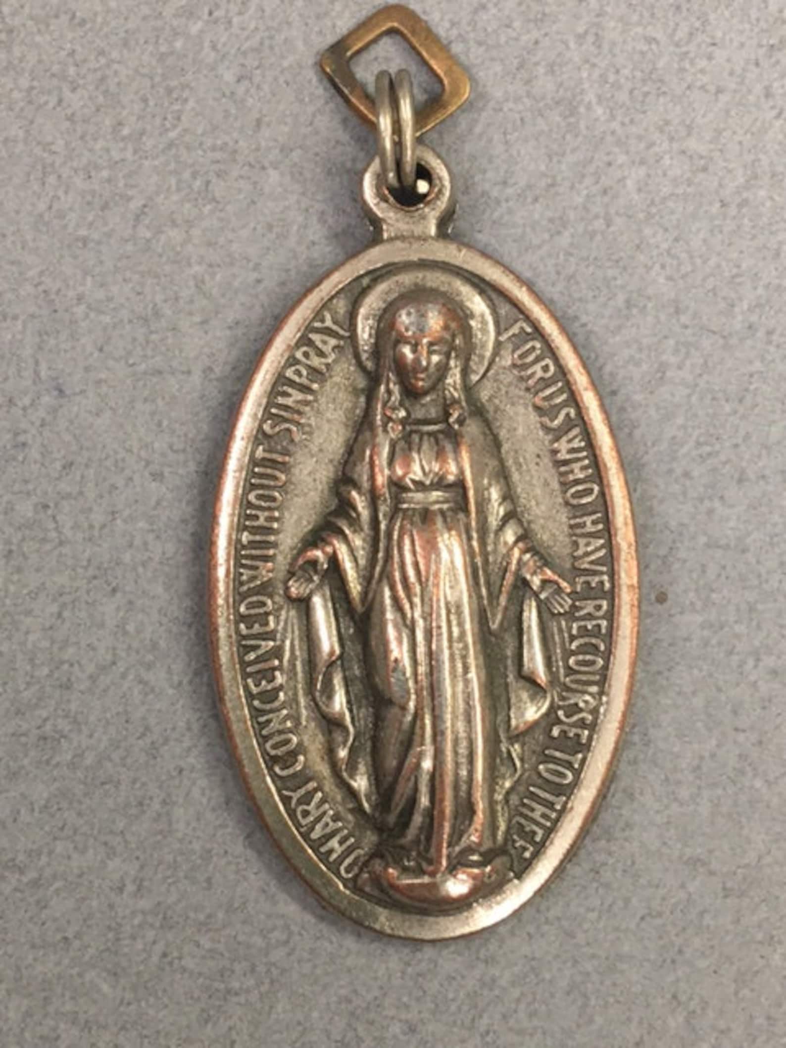 Old Virgin Mary Medal Miraculous Large Italy Vintage Catholic Gift - Etsy