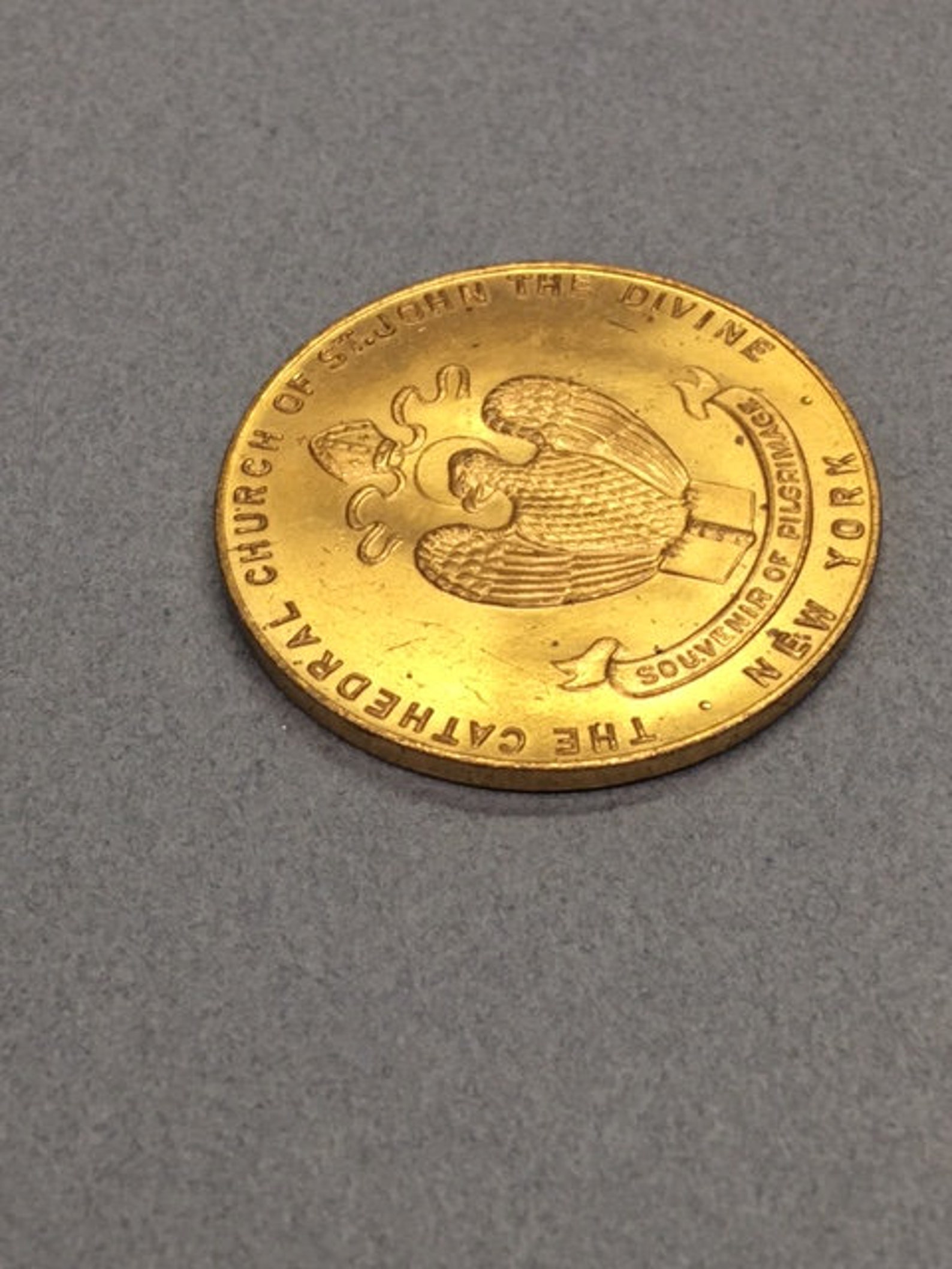 St John Divine Cathedral Coin Gold Plated Token Souvenir - Etsy