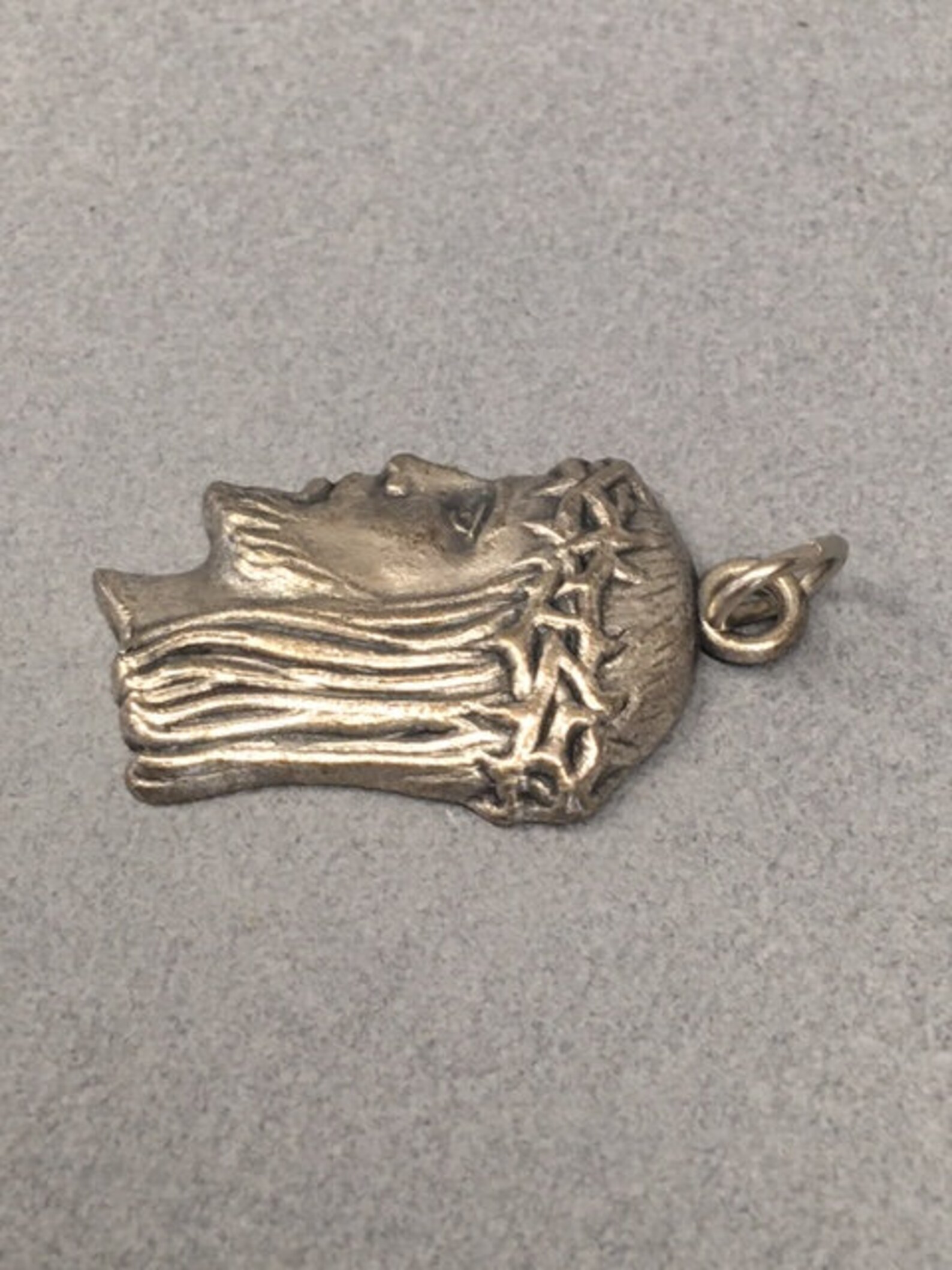 Christ Head Pendant Silver Jesus Christ Medal Crown Thorns - Etsy