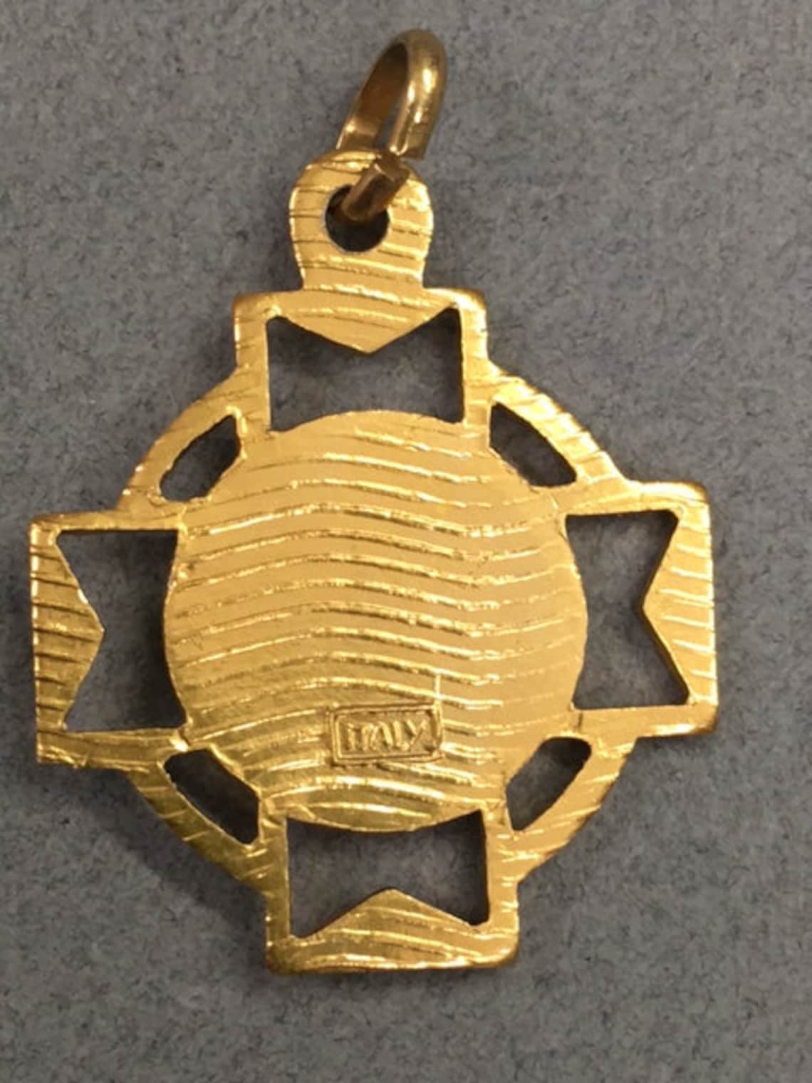 Padre Pio Medal Gold Saint Pio Pietrelcina Pendant Friar - Etsy