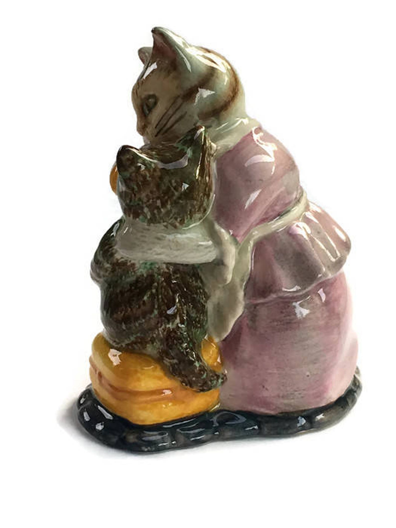 Beatrix Potter Cat Figurine Mother Cat Kitten Figurine Tabitha - Etsy