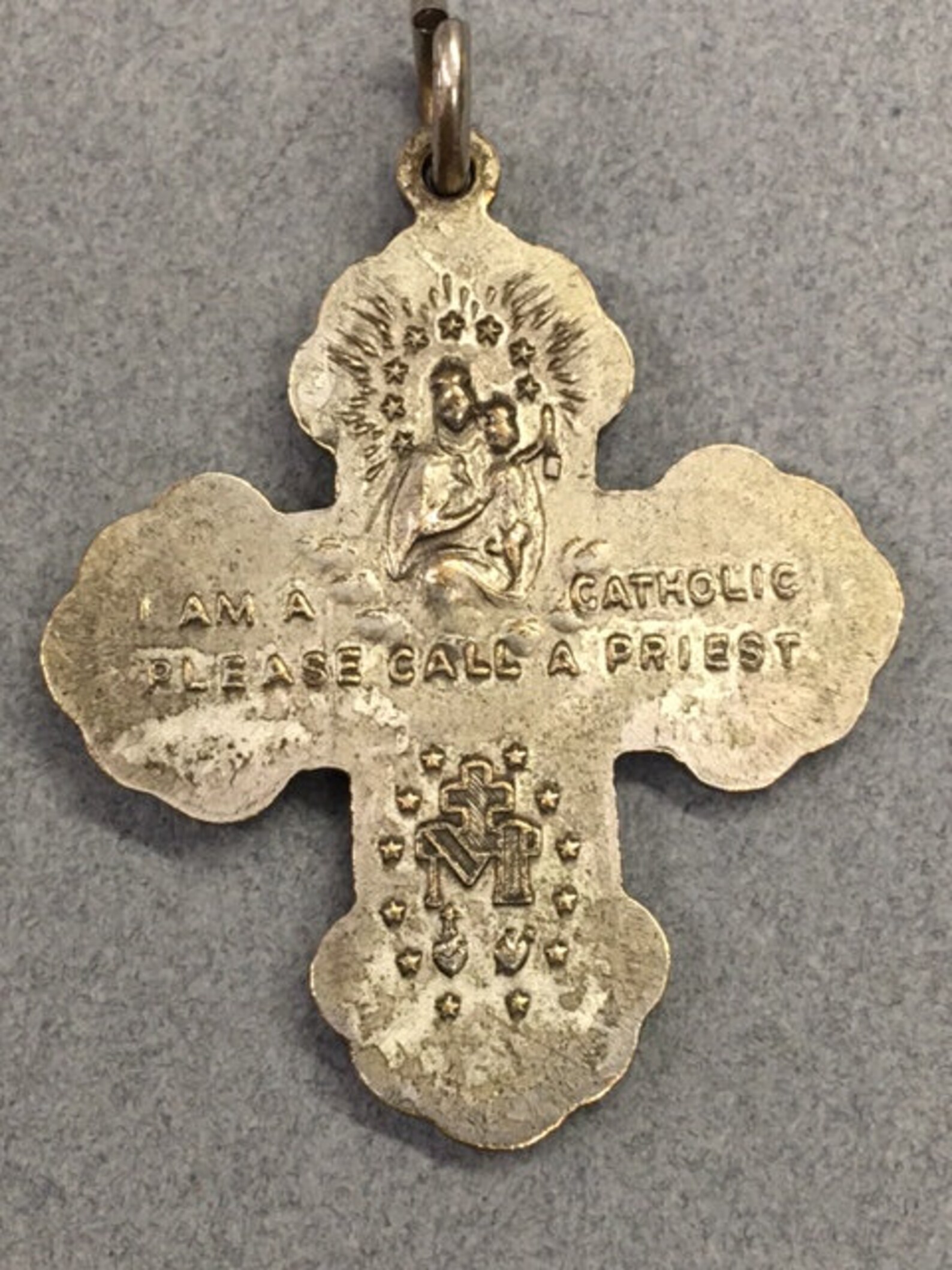 4 Way Cross Pendant Four Way Medal Cross Miraculous Miracle - Etsy
