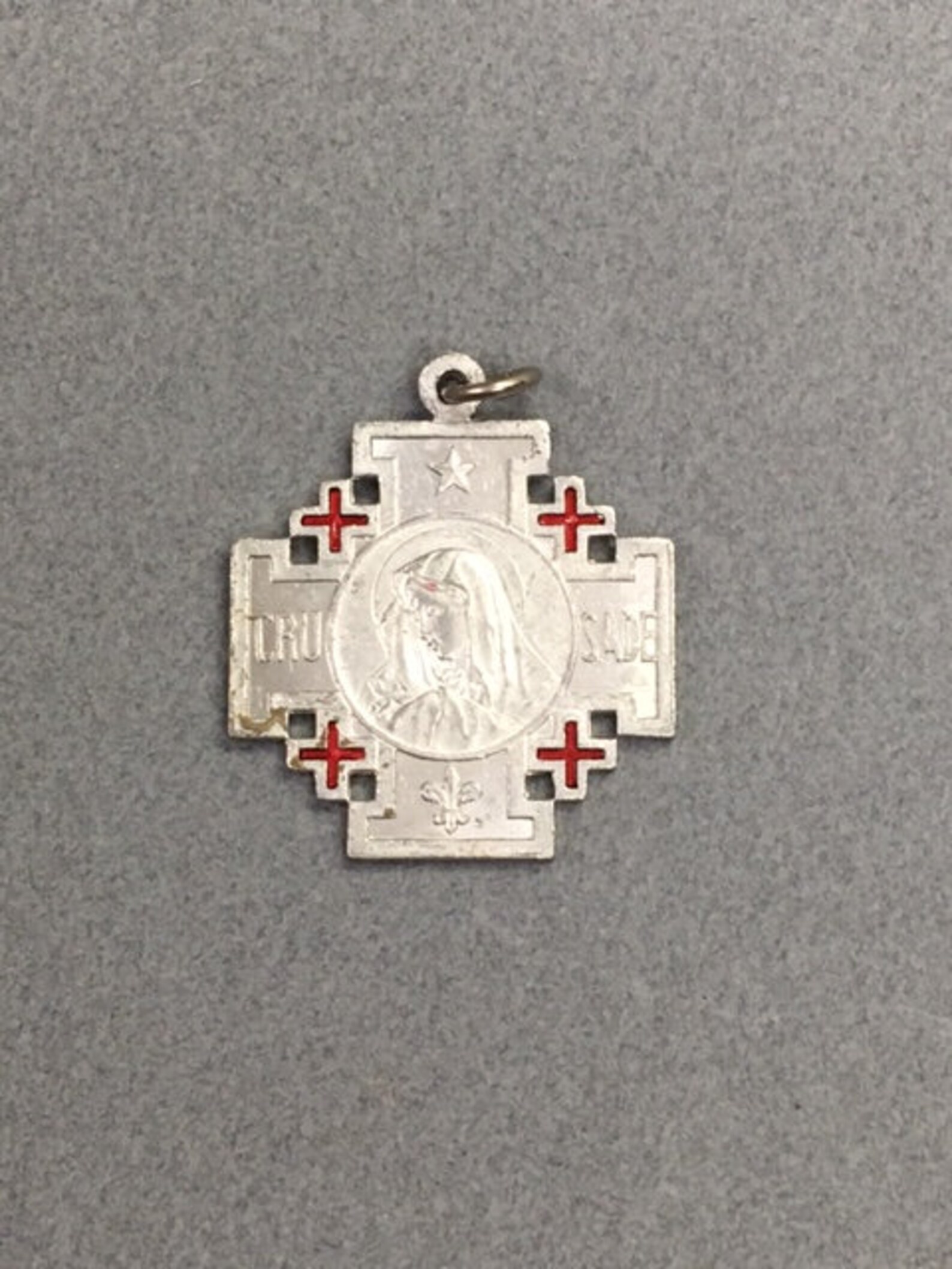 4 Way Cross Medal Sacred Heart Christ Blessed Mother Mary Vintage ...