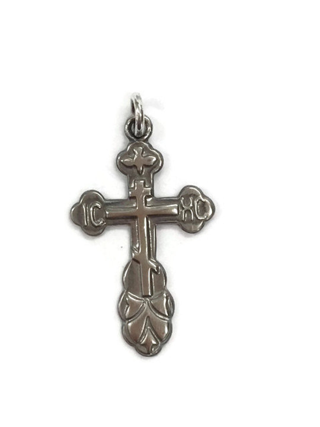 Silver Cross Pendant .800 Silver ICXC Vintage Catholic Gift - Etsy