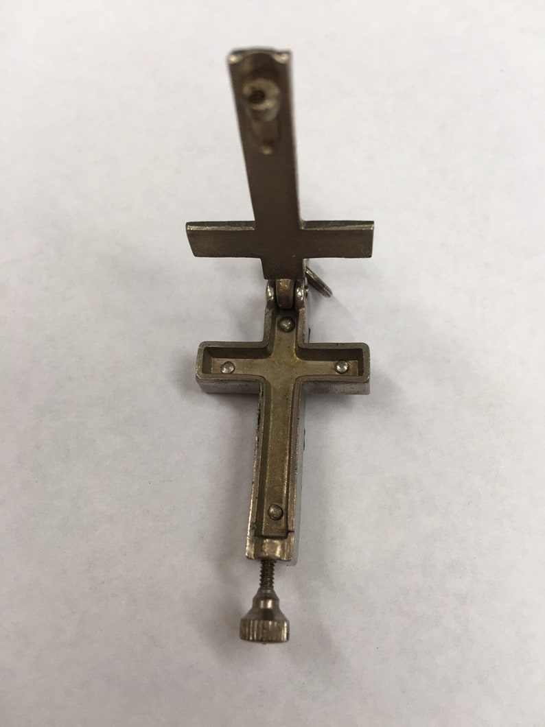 Black Relic Crucifix Christ Cross German Reliquary Leather Vintage ...