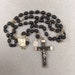 Black French Rosary France Unbreakable BVC Prayer Beads Black Acrylic ...