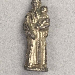 St Anthony Figurine Tiny Pocket Saint Statuette Small Vintage Catholic ...