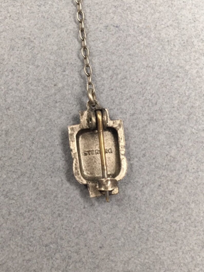 Sterling Cross Brooch Blue 925 Silver SAS Dangle Chain Lapel Pin 38 ...