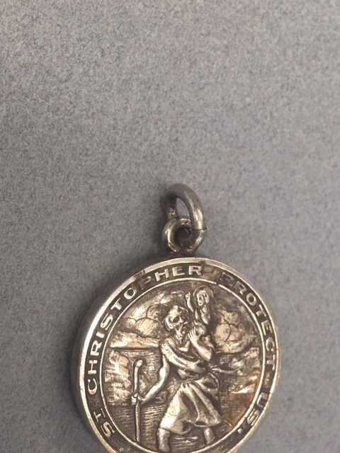 St Christopher Medal Sterling Key Silver Fob Chain Automobile - Etsy