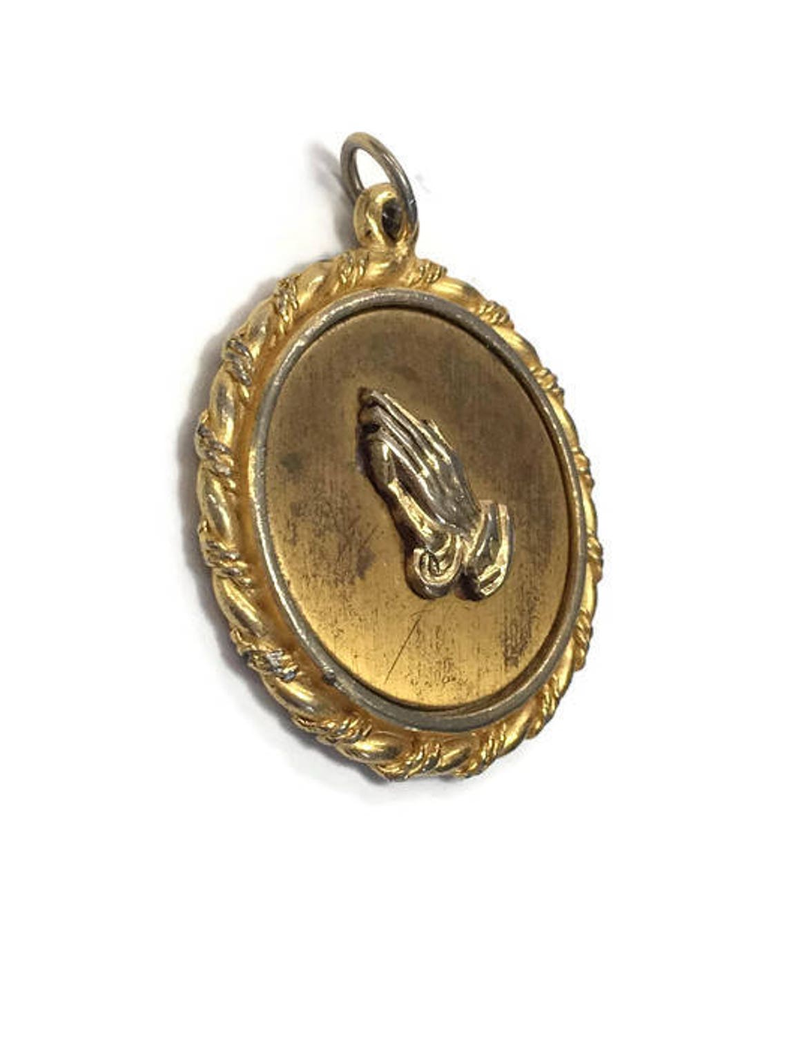 Praying Hands Pendant Gold Prayer Religious Vintage Christian | Etsy