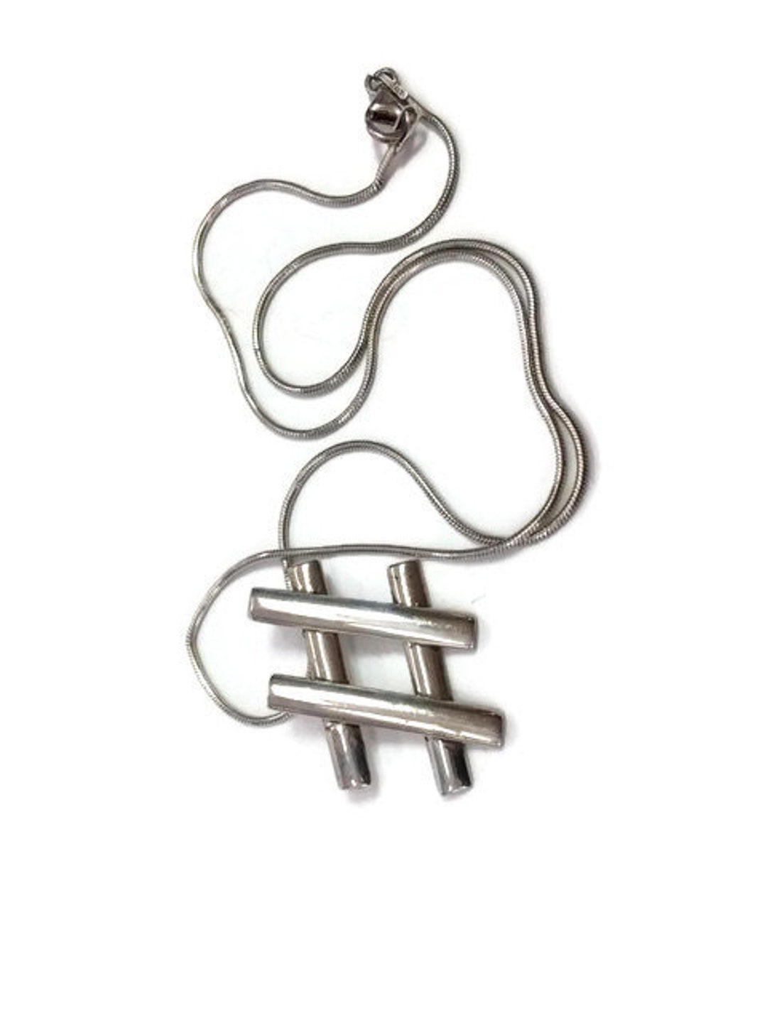 Sterling Mexico Necklace Taxco Signed Saul Hashtag Pound Sign Vintage ...