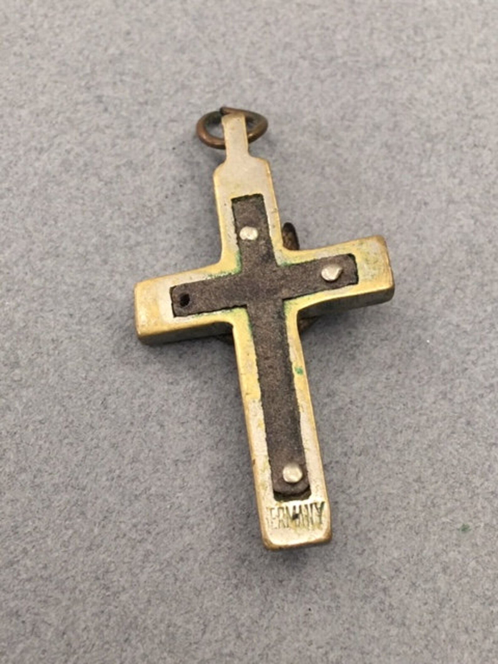 Nickel Leather Crucifix Germany Christ Cross German Antique - Etsy