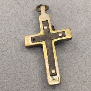 Nickel Leather Crucifix Germany Christ Cross German Antique Catholic ...