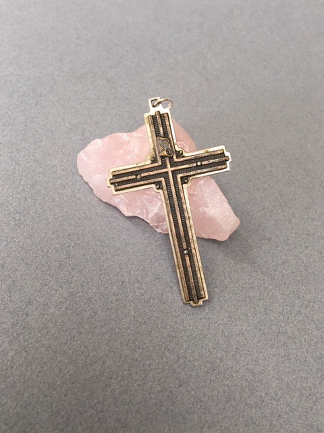 Unique Cross Pendant Stacked Vintage Religious Gift - Etsy