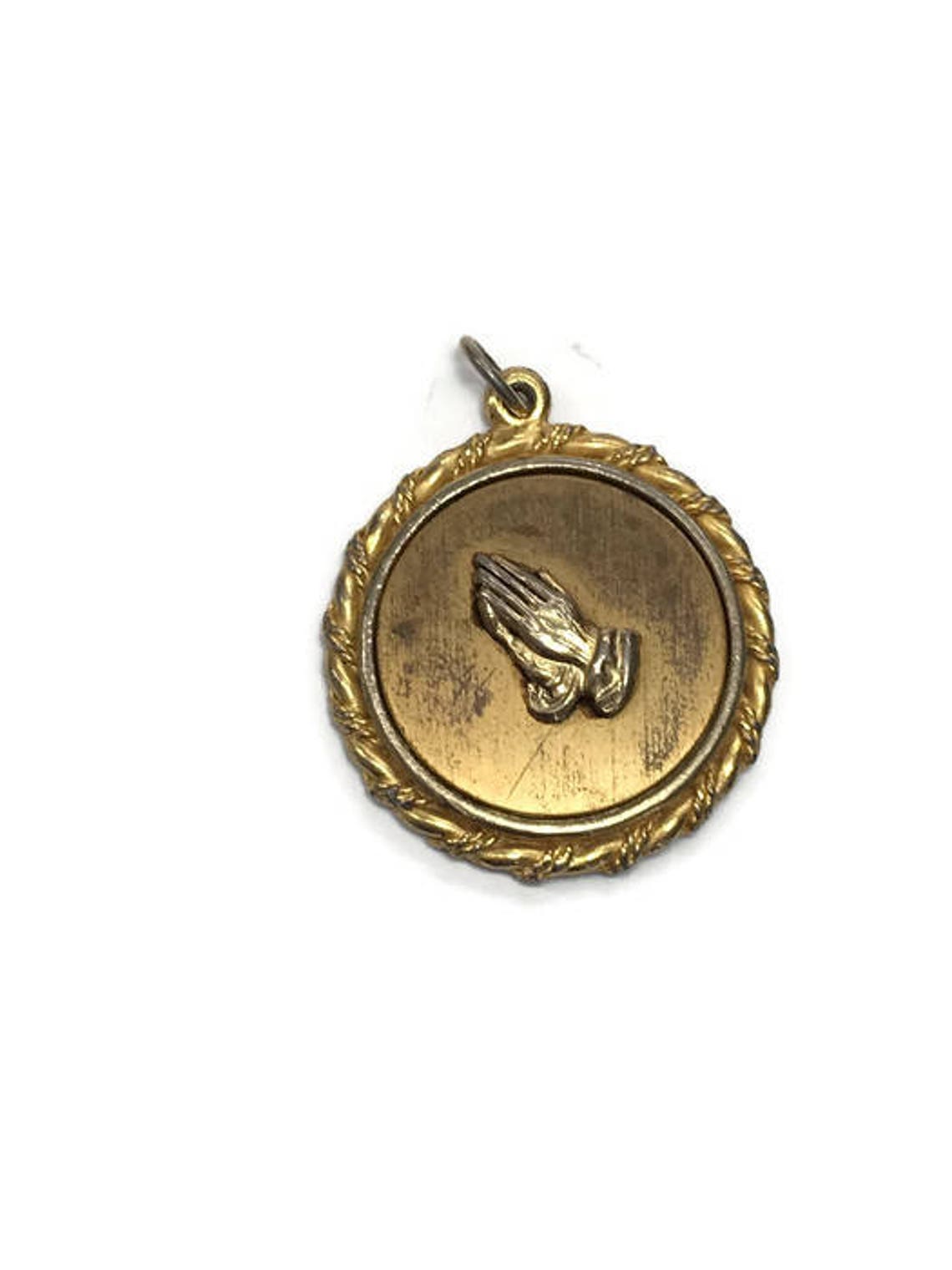Praying Hands Pendant Gold Prayer Religious Vintage Christian Gift - Etsy