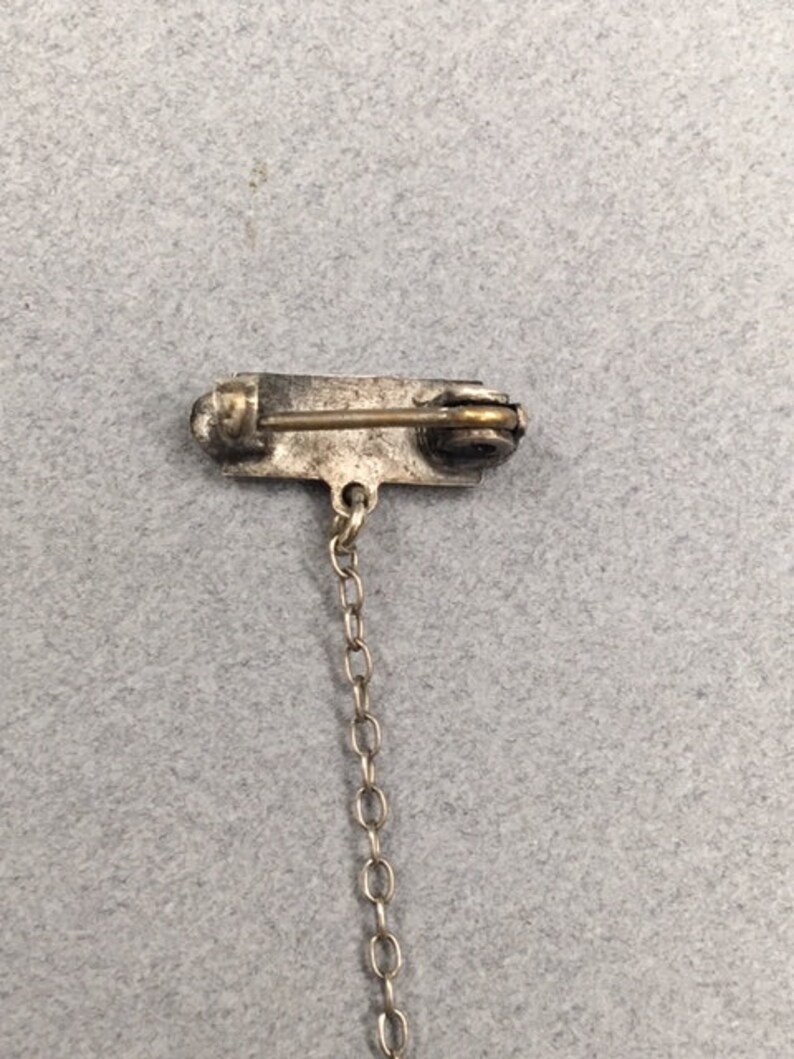 Sterling Cross Brooch Blue 925 Silver SAS Dangle Chain Lapel Pin 38 ...