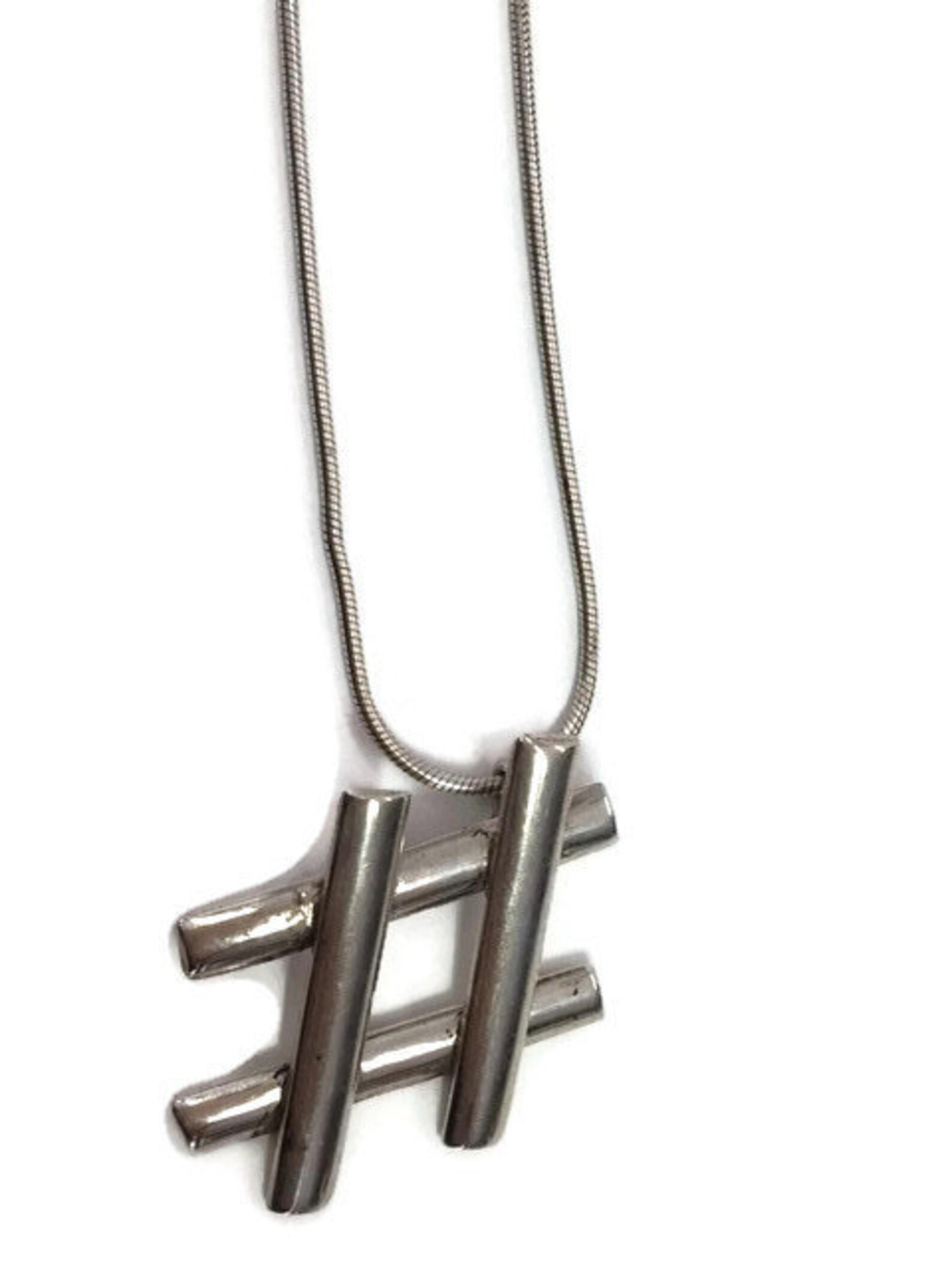 Sterling Mexico Necklace Taxco Signed Saul Hashtag Pound Sign Vintage ...