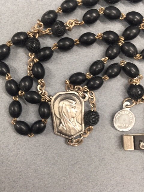 Black French Rosary France Unbreakable BVC Prayer Beads Black Acrylic ...