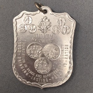 Virgin Mary Medal Large Shield Little Children Medallion Unity Pendant ...