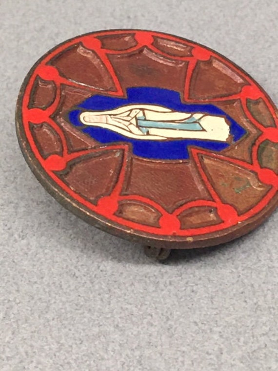 Virgin Mary Brooch Enamel Blessed Mother Lapel Pin Vi… - Gem