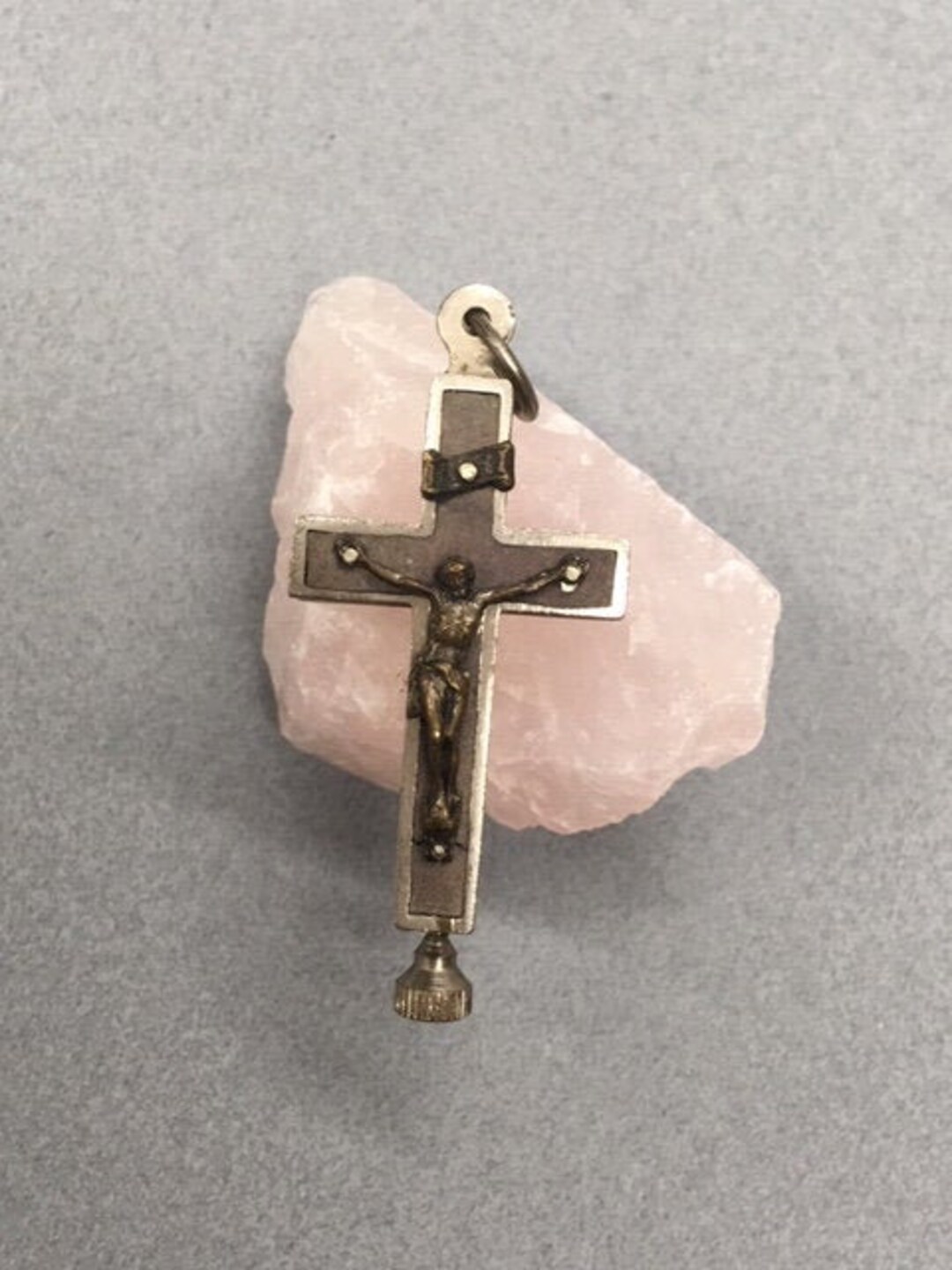 Black Relic Crucifix Christ Cross German Reliquary Leather Vintage ...