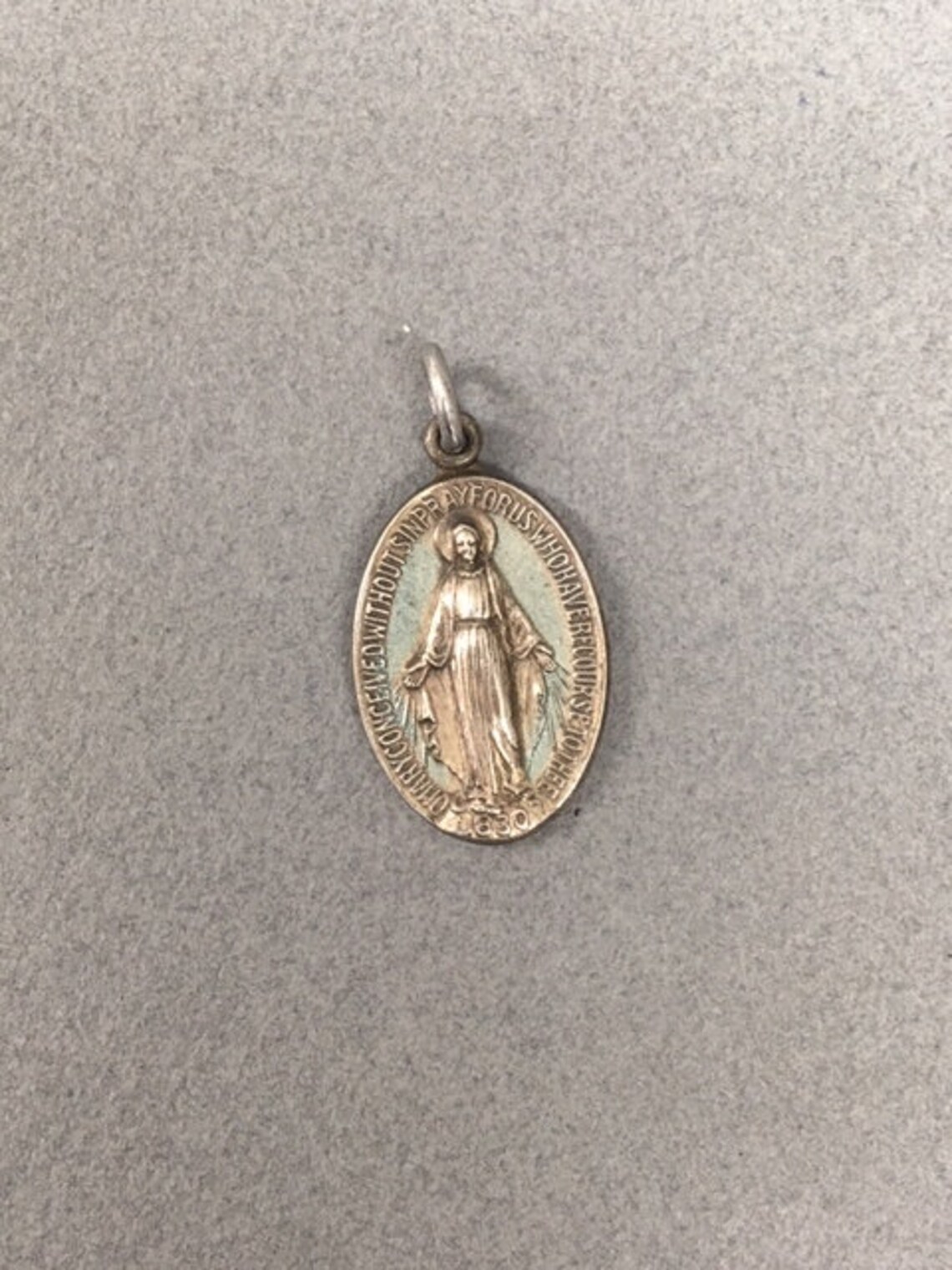 Blue Virgin Mary Medal Miraculous Protection Old Vintage | Etsy