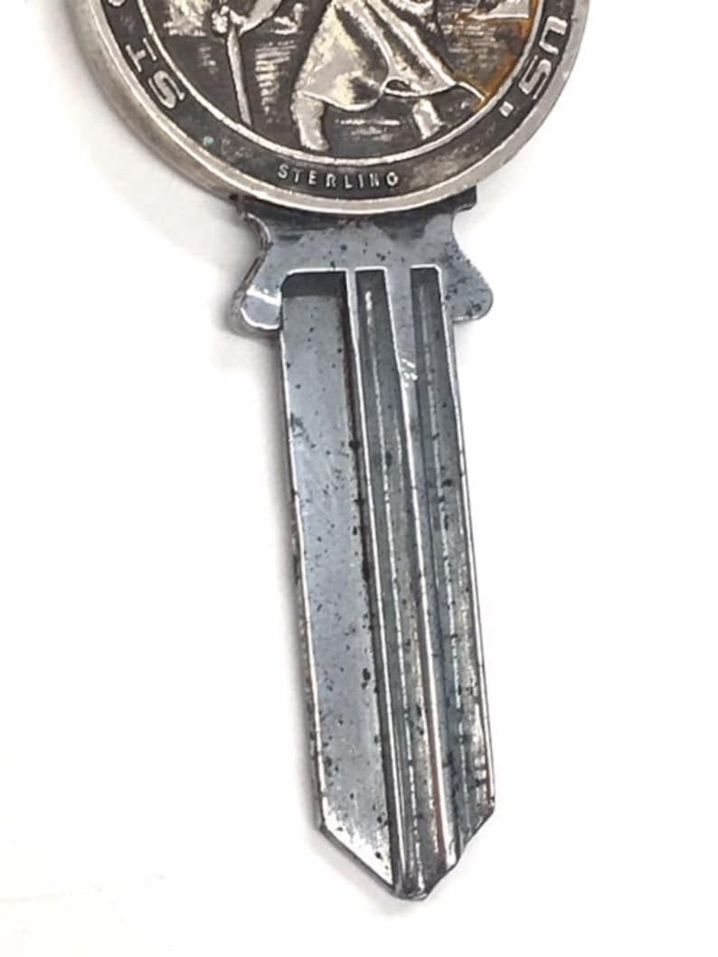 St Christopher Medal Sterling Key Silver Fob Chain Automobile - Etsy