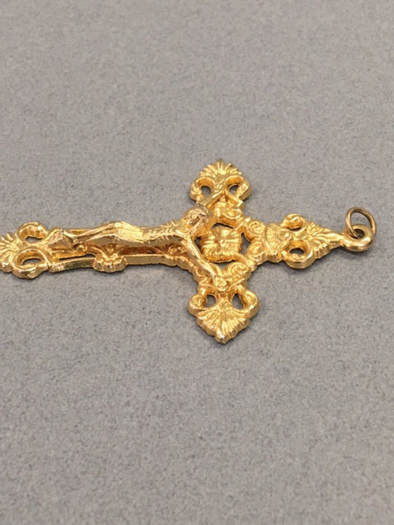 Gold Ornate Crucifix Jesus Christ Catholic Rosary Jewelry Supplies - Etsy