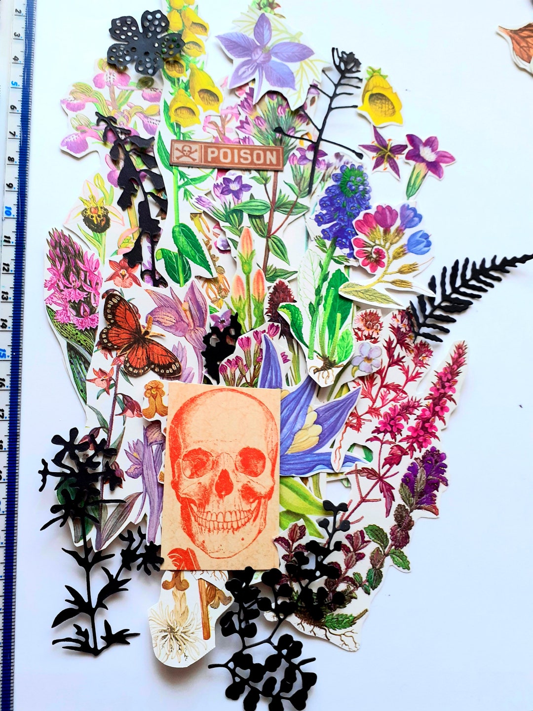Poison Garden Junk Journal Kit, Poison Garden Scrapbook Kit, Wildflower ...