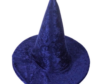 Lenore the Tall Mystic Witch Hat in Black Felt, Tall Witches Hat, Wide ...