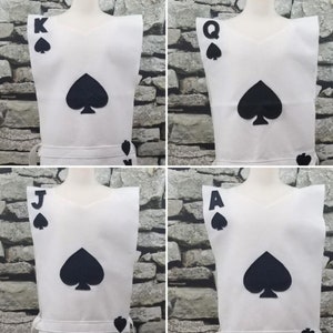 ACE of SPADES Playing Card Costume Tunic - Choose Your Card (alice in ...