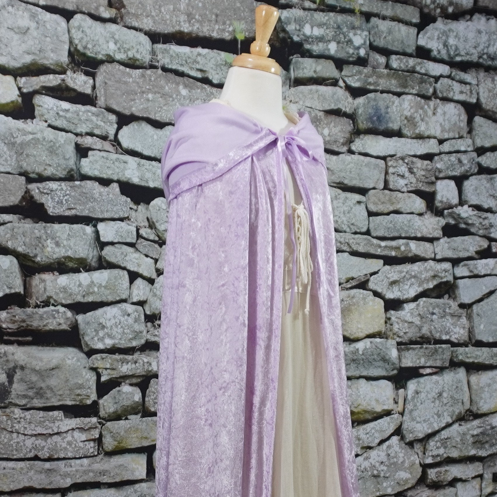 Lavender Light Purple Crushed Velvet Full Length Hooded Cape | Etsy