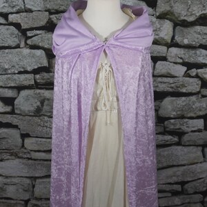 Lavender Light Purple Crushed Velvet Full Length Hooded Cape - Baby ...