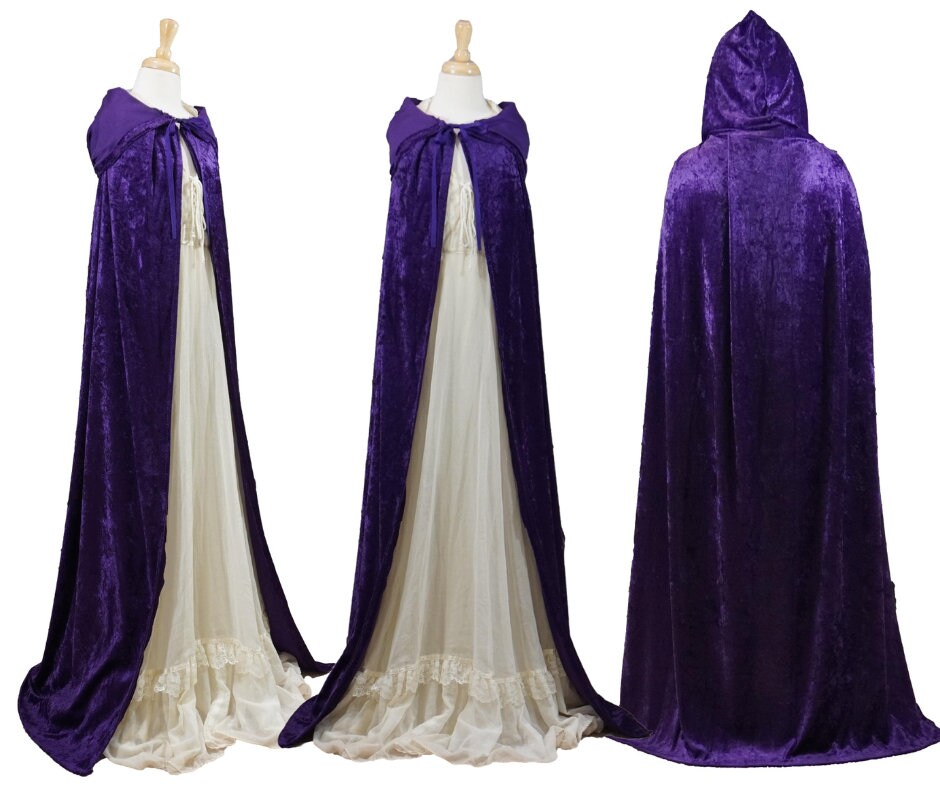 Purple Crushed Velvet Full Length Hooded Cape Baby Toddler - Etsy