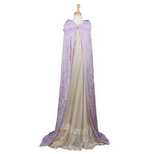 Lavender Light Purple Crushed Velvet Full Length Hooded Cape - Baby ...