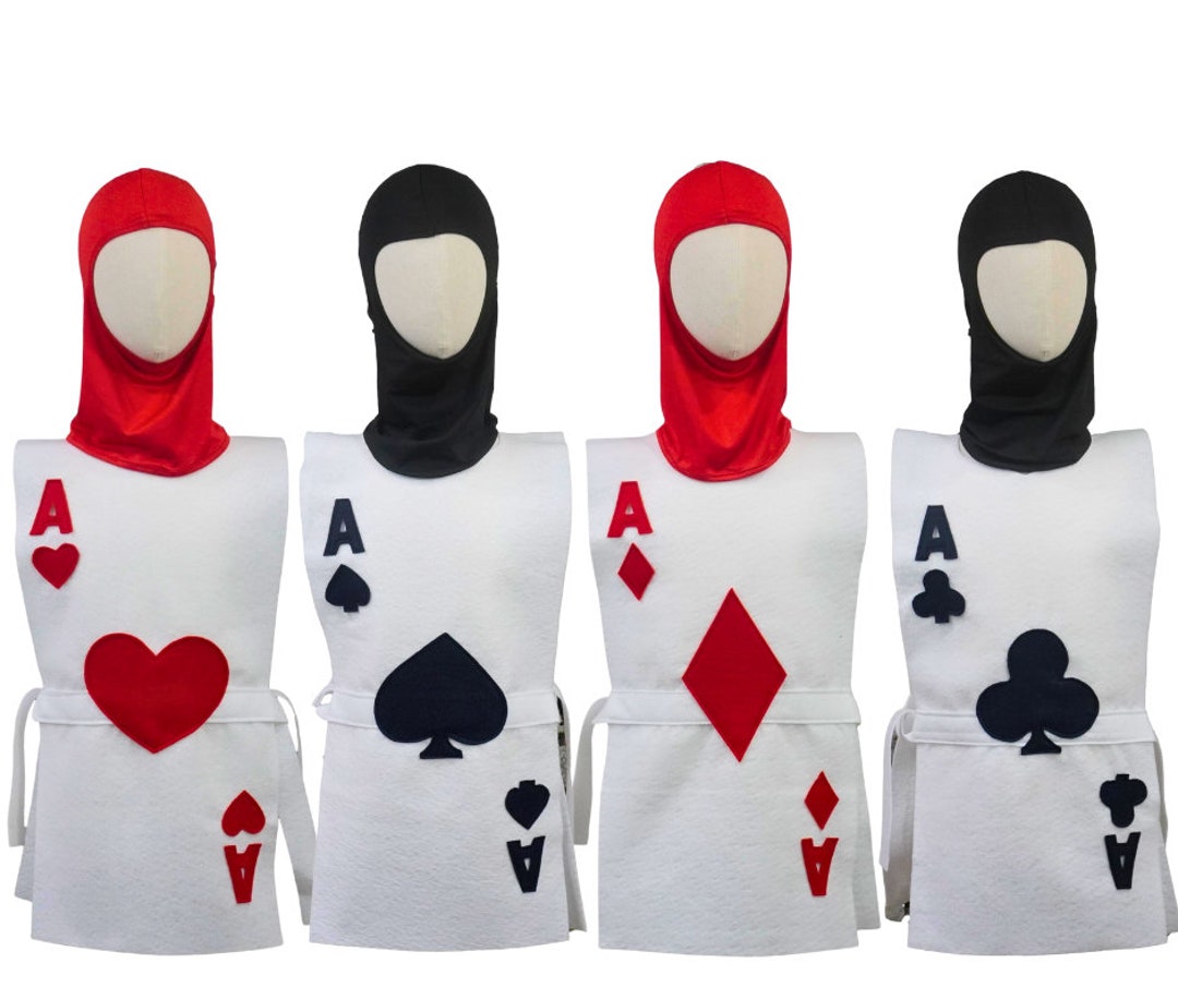 Playing Card Soldier Costume Set alice in Wonderland Hearts, Spades, Diamonds, Clubs Toddler ...