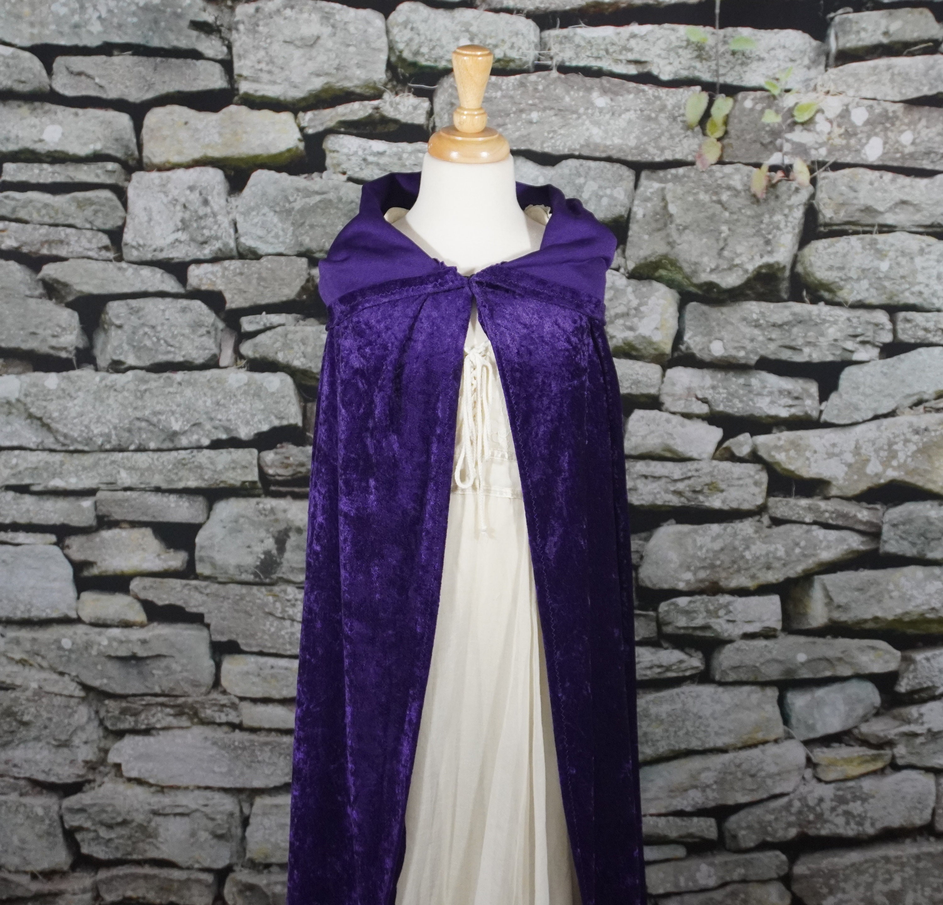 Purple Crushed Velvet Full Length Hooded Cape Baby Toddler - Etsy