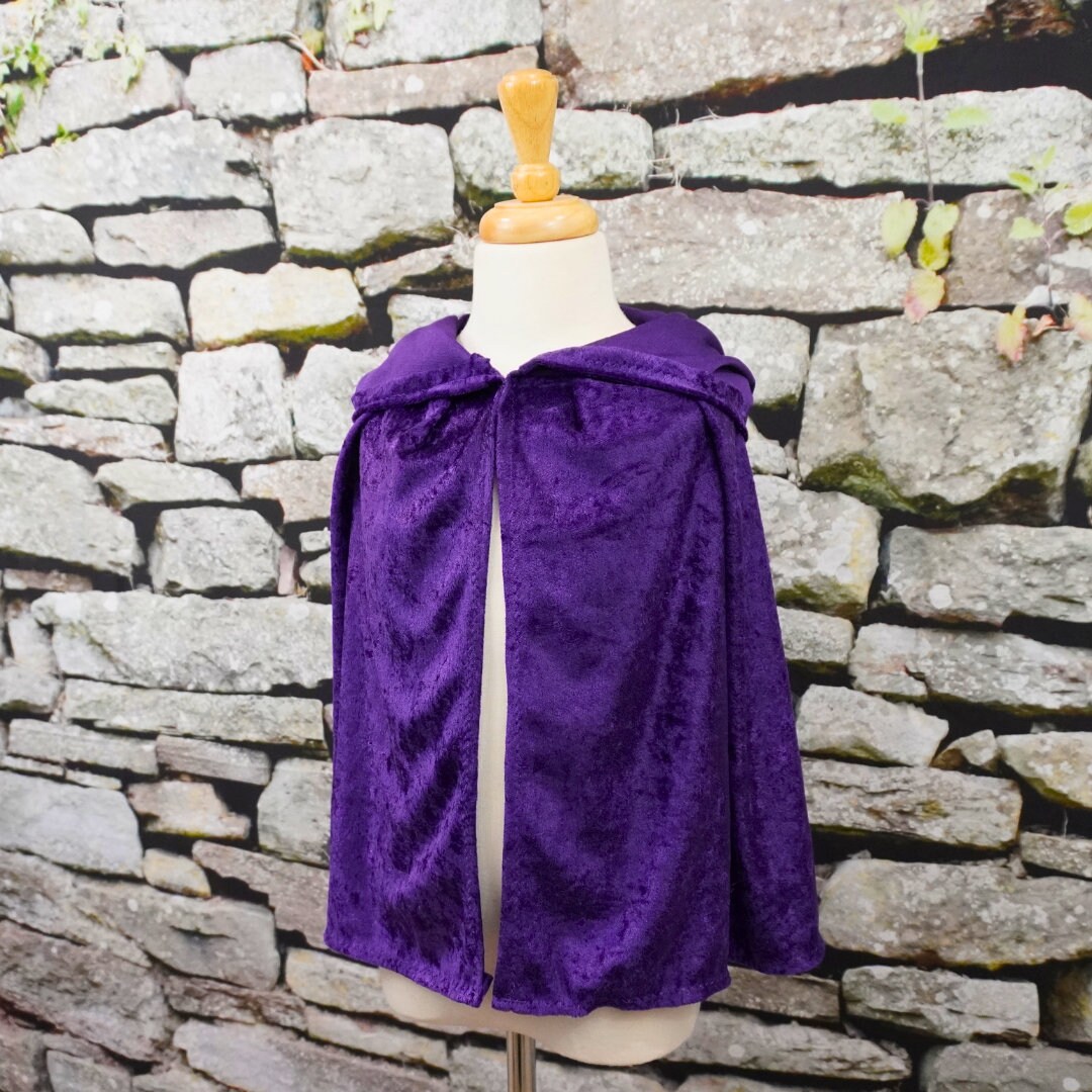 Purple Crushed Velvet Capelet (short Cape) - Toddler, Kids, Teen and ...