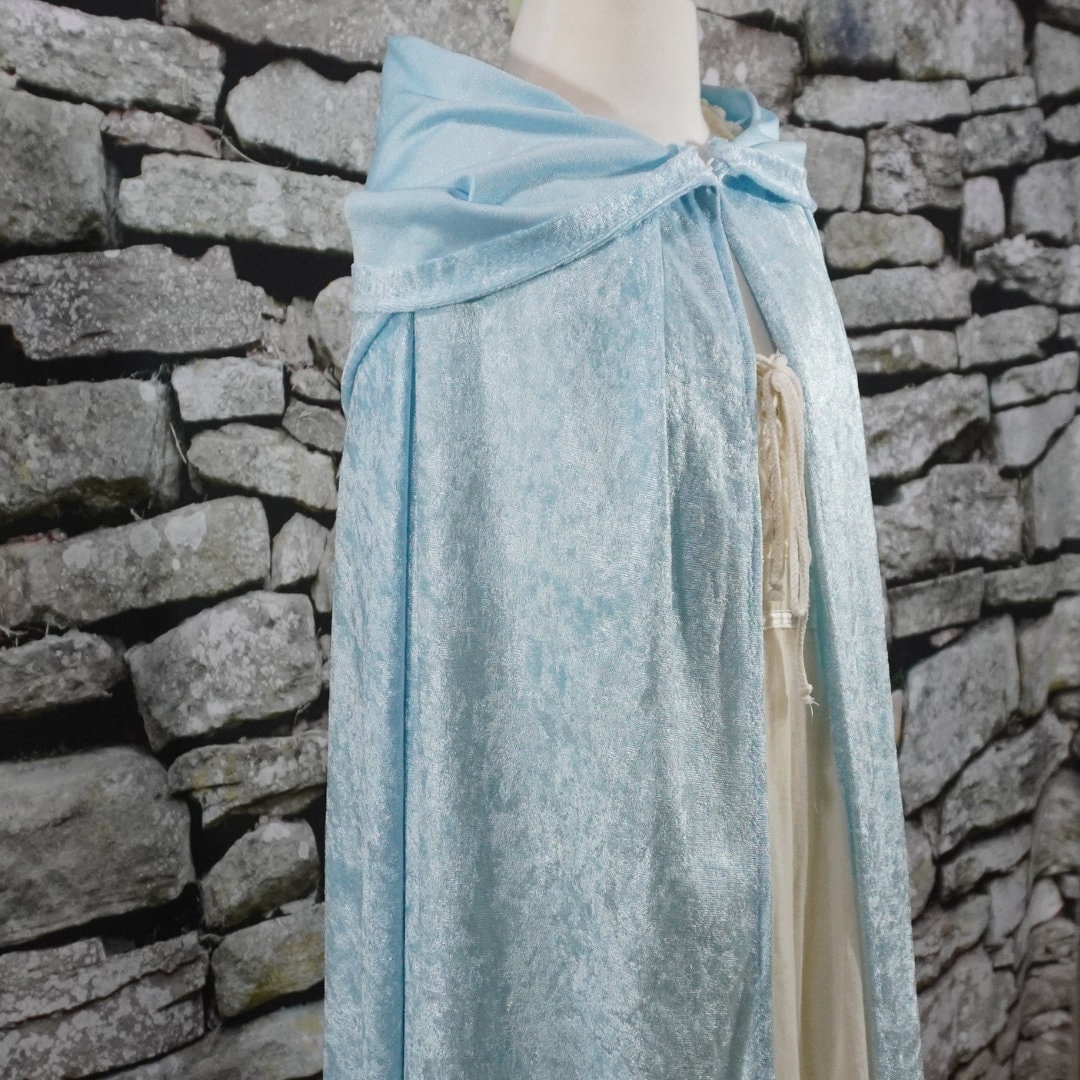 Light Blue Crushed Velvet Full Length Hooded Cape Baby - Etsy