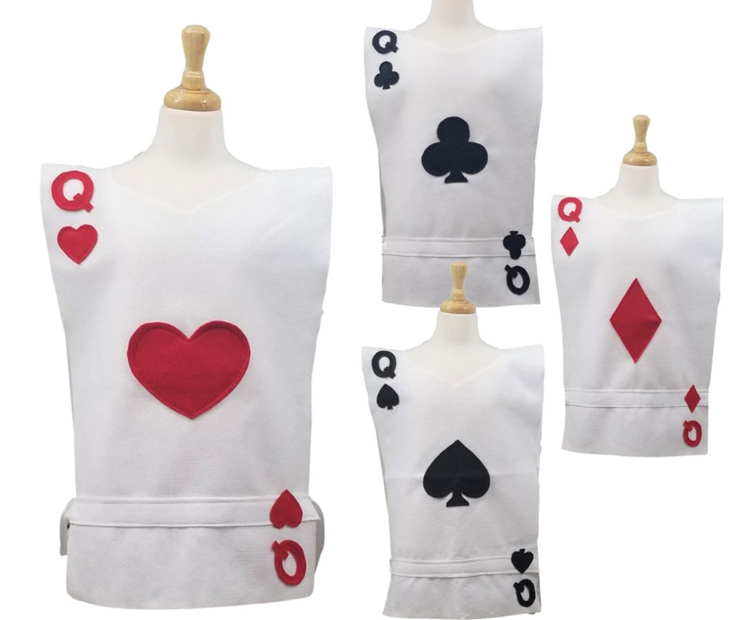 QUEEN Playing Card Costume Tunic (hearts, Spades, Diamonds, Clubs ...
