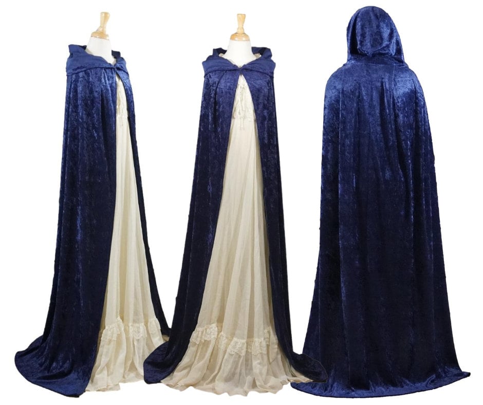 Dark Blue Navy Crushed Velvet Full Length Hooded Cape Baby - Etsy