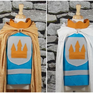 Medieval KING Light Blue Costume Cape, Tunic and Crown (knight, Prince ...