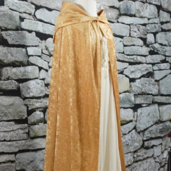 Gold Crushed Velvet Full Length Hooded Cape Baby Toddler - Etsy
