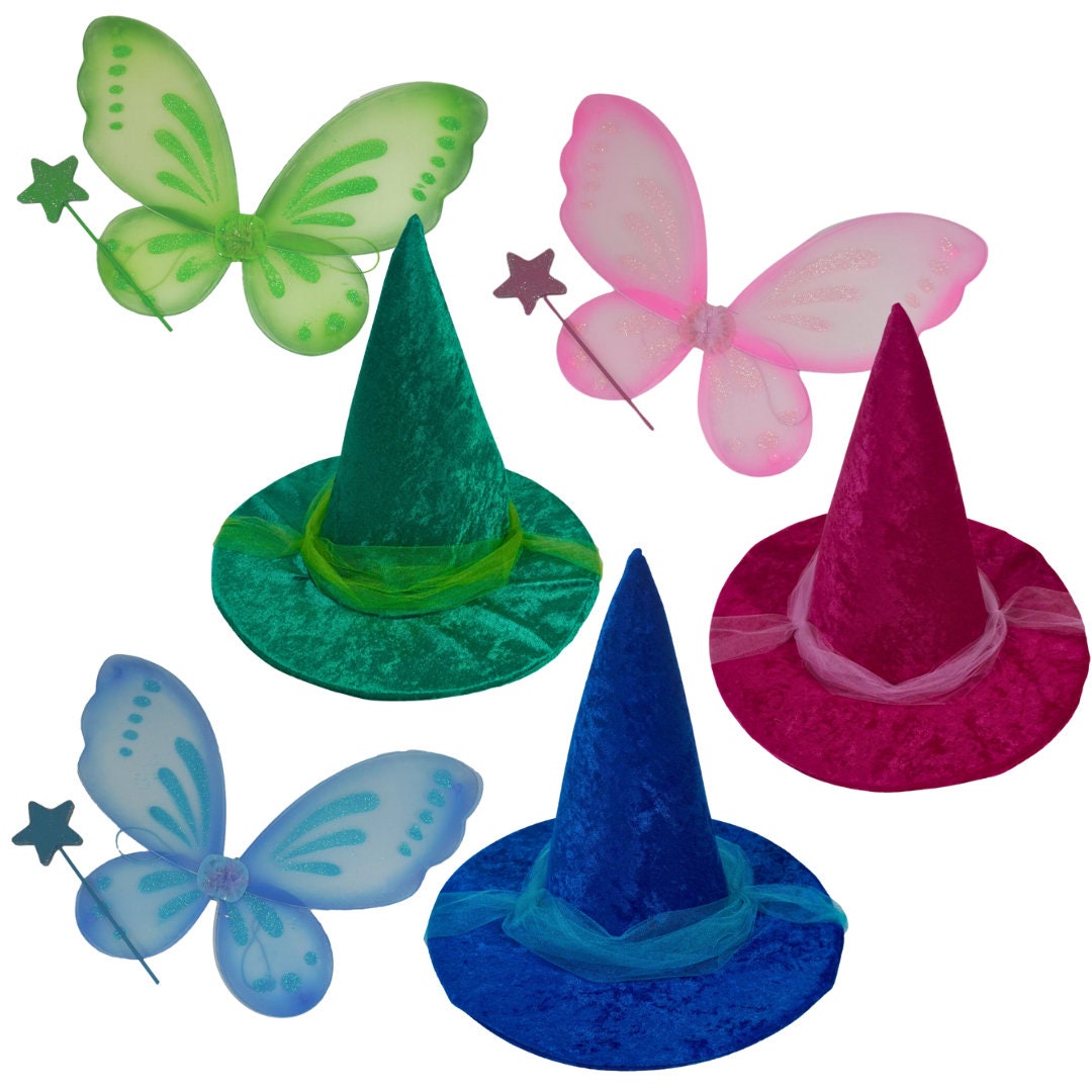 Sleeping Beauty Good Fairy Hats, Wings and Wands (set of 3 - Flora Pink ...