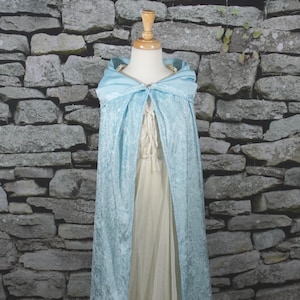 Light Blue Crushed Velvet Full Length Hooded Cape Baby - Etsy